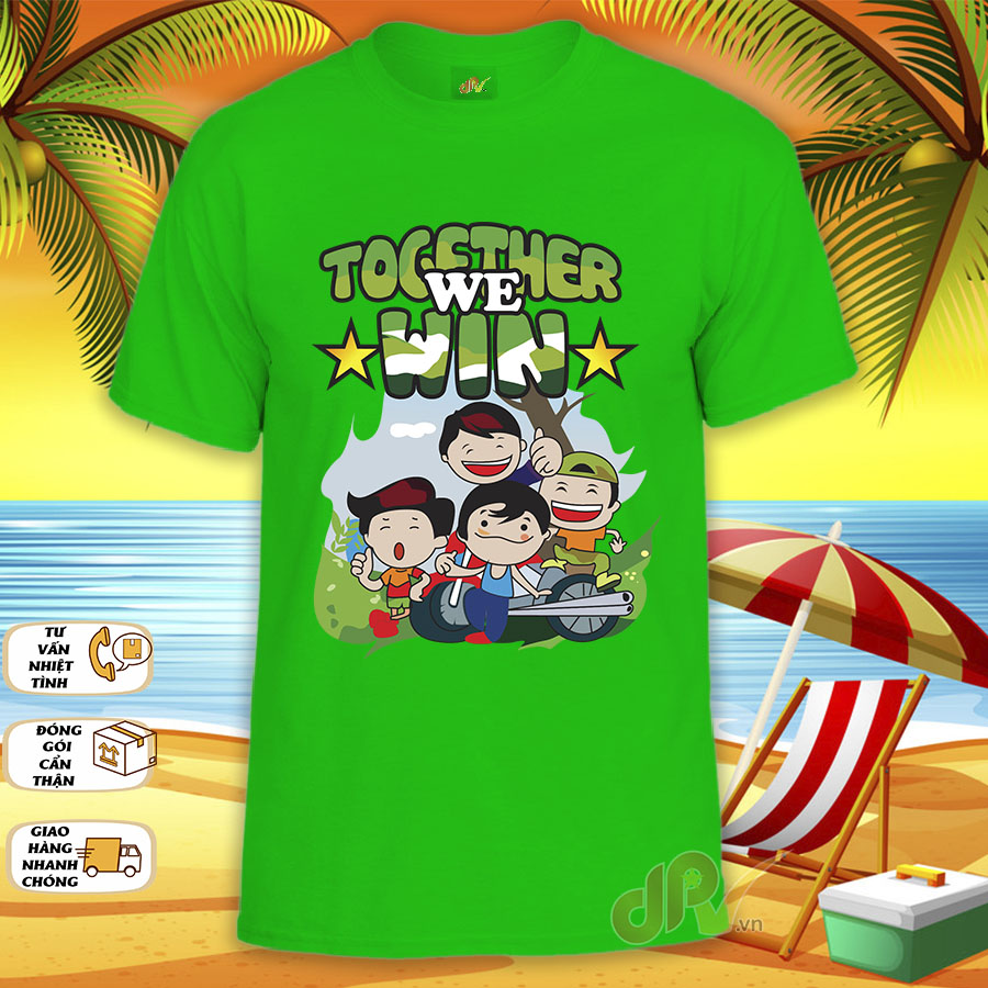 Đồng phục đi biển mẫu “together we win” - dpv.vn